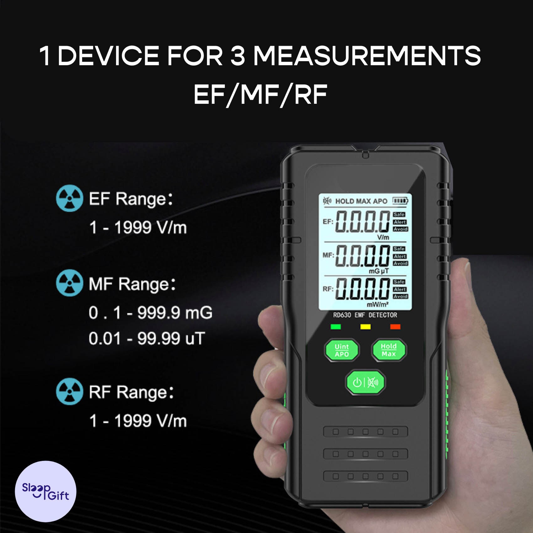 EMF Tester Sleepgift Portable EMF Detector, Emf Reader for Better Sleep ...