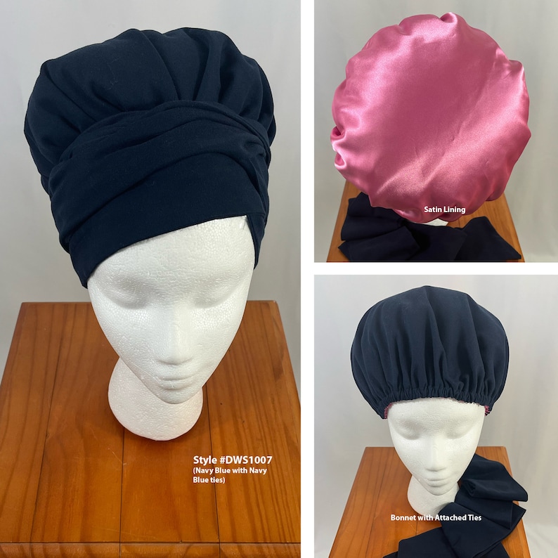 Handcrafted Satin Lined Bonnet Headwrap, Upcycled Headwrap, Repurposed ...