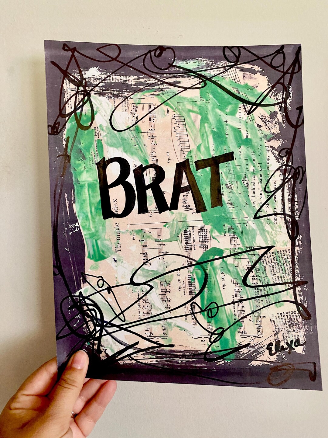 Charlie XCX Brat Art Music Painting Lyrics Home Decor Wall Art Kamala ...