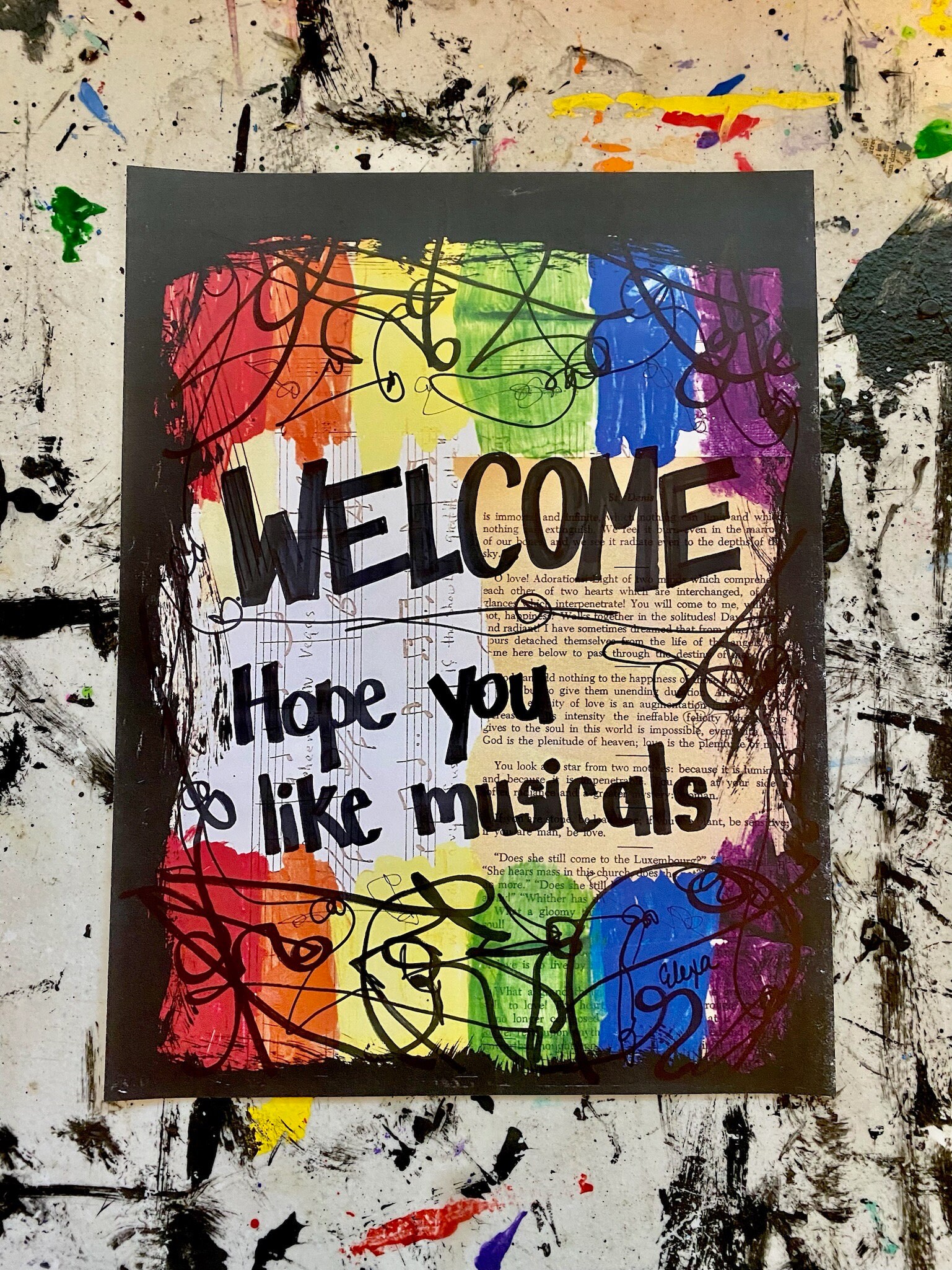 Musicals Welcome Art Broadway Sign Painting Musical Theater - Etsy