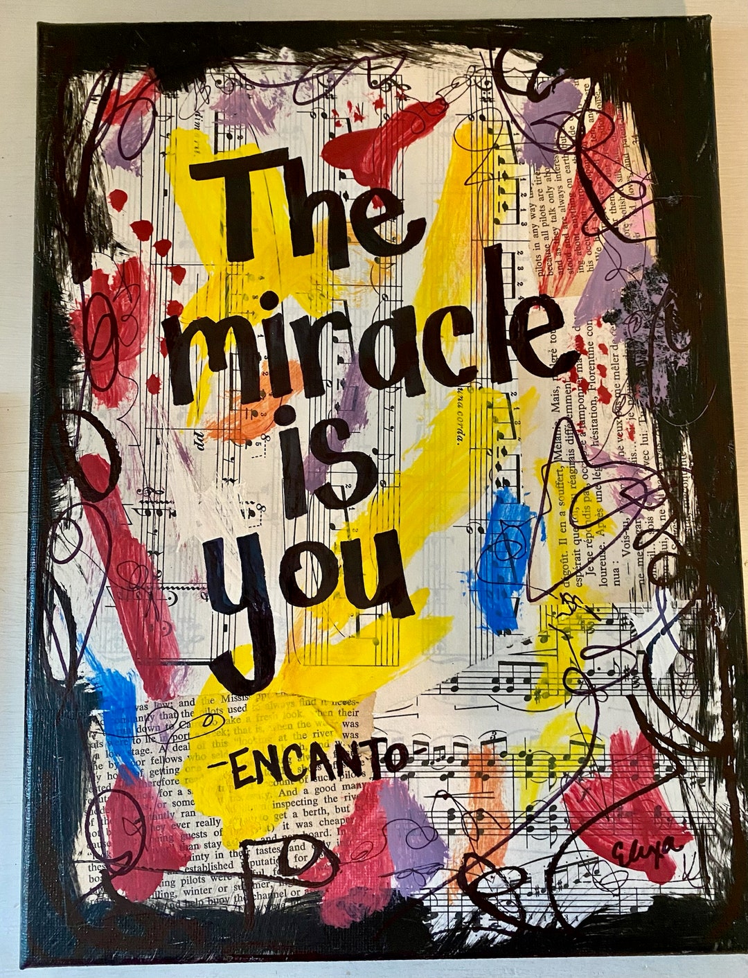 ENCANTO the Miracle is You Canvas Disney Movie Music Wall Art Hand ...