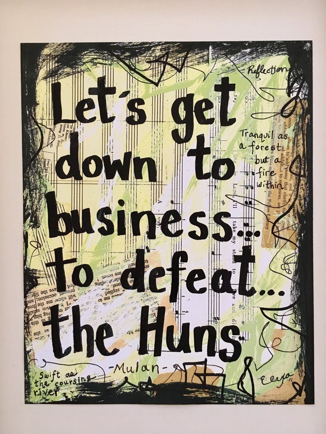 Mulan Art Disney Princess Movie Musical Wall Art Kids Room Nursery ...