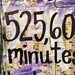 RENT Art Broadway Musical Theater Theatre 525,600 Minutes Music Wall ...