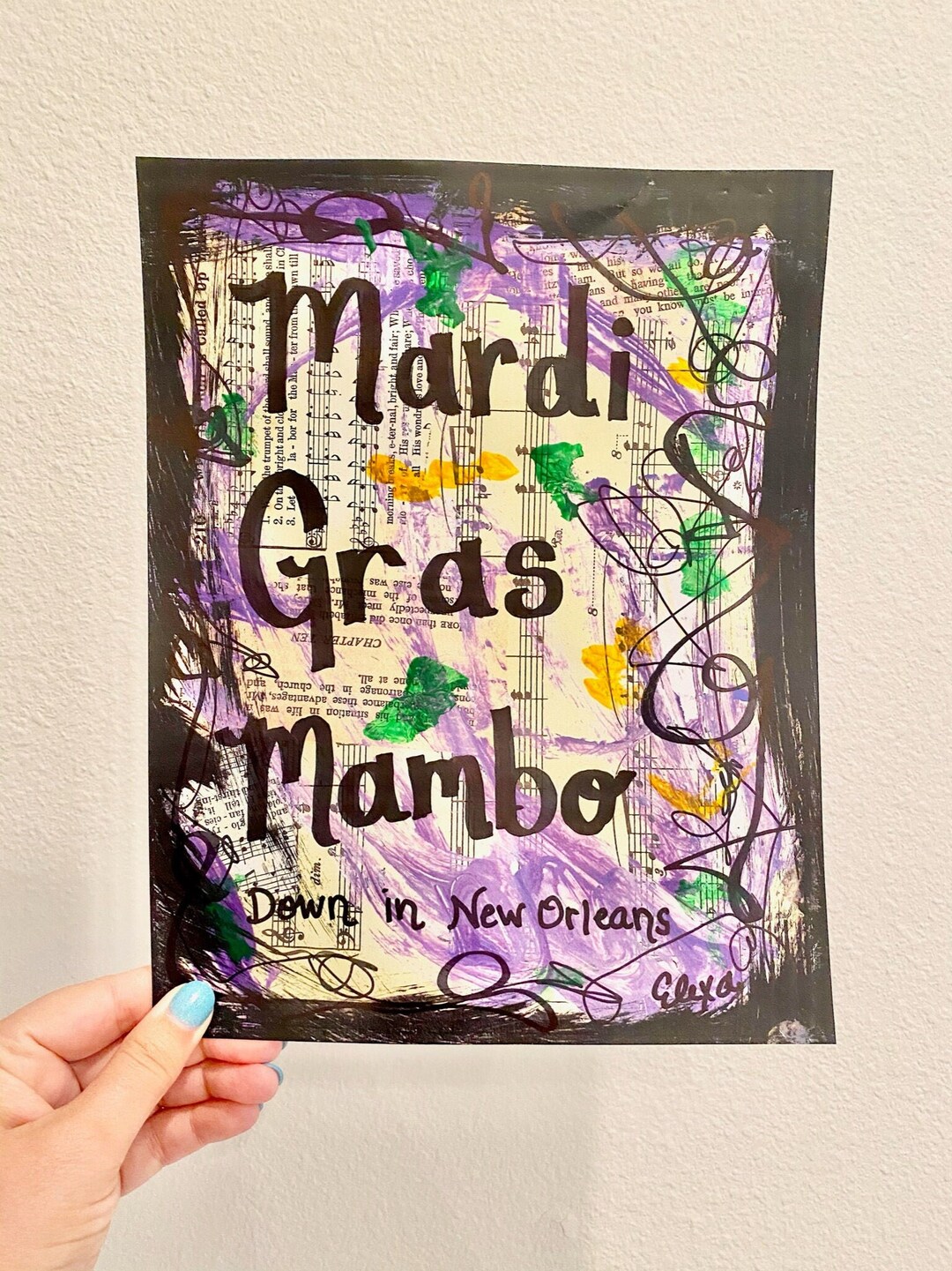 MARDI GRAS "mardi Gras Mambo" - Canvas Music Painting Nola New Orleans ...