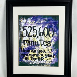 RENT Art Broadway Musical Theater Theatre 525,600 Minutes Music Wall ...