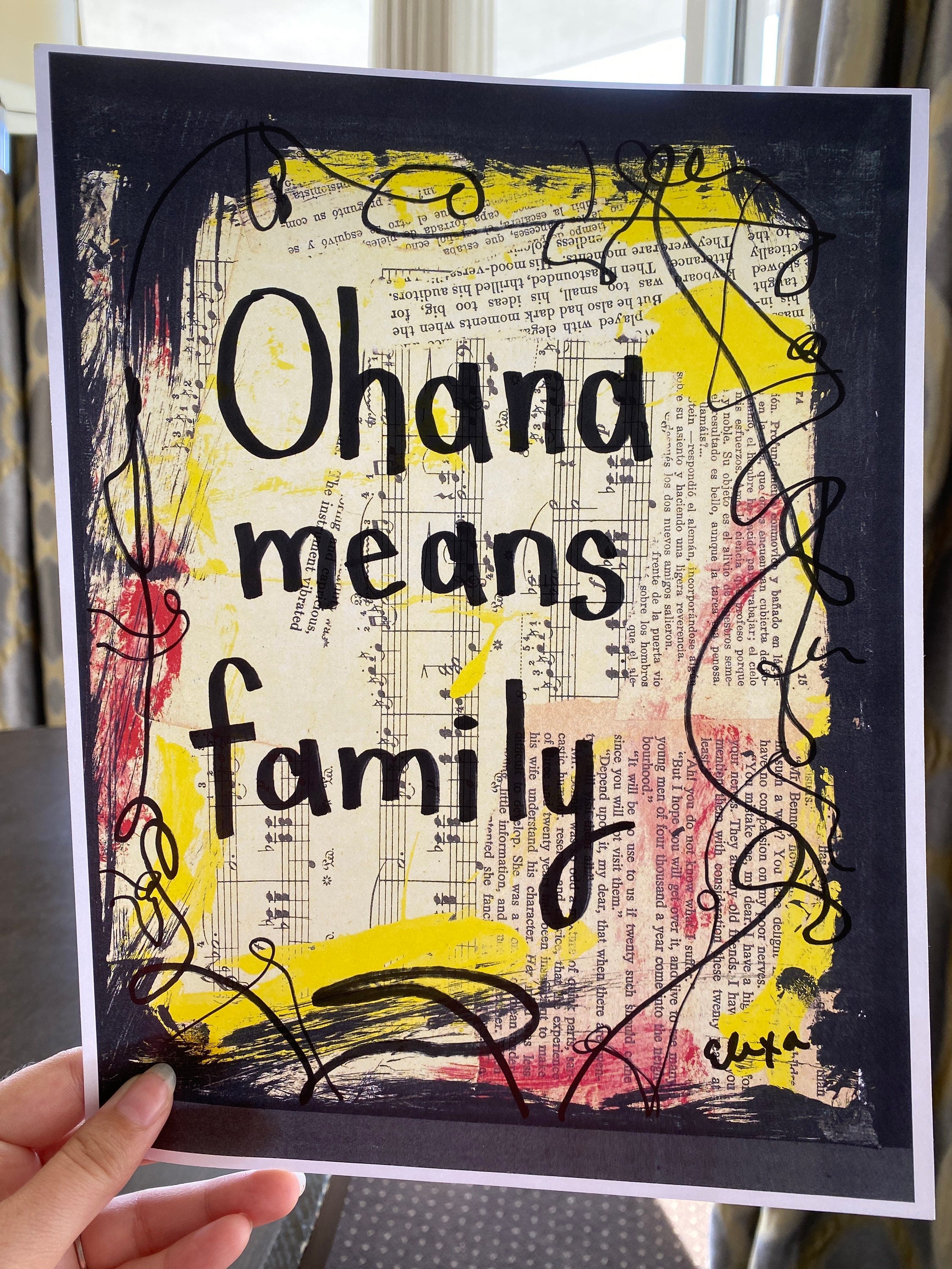 Lilo and Stitch Art Ohana Means Family Painting Canvas Disney - Etsy