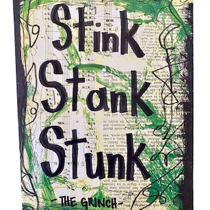 Grinch Art Christmas Stink Stank Stunk You're a Mean One Music Home ...