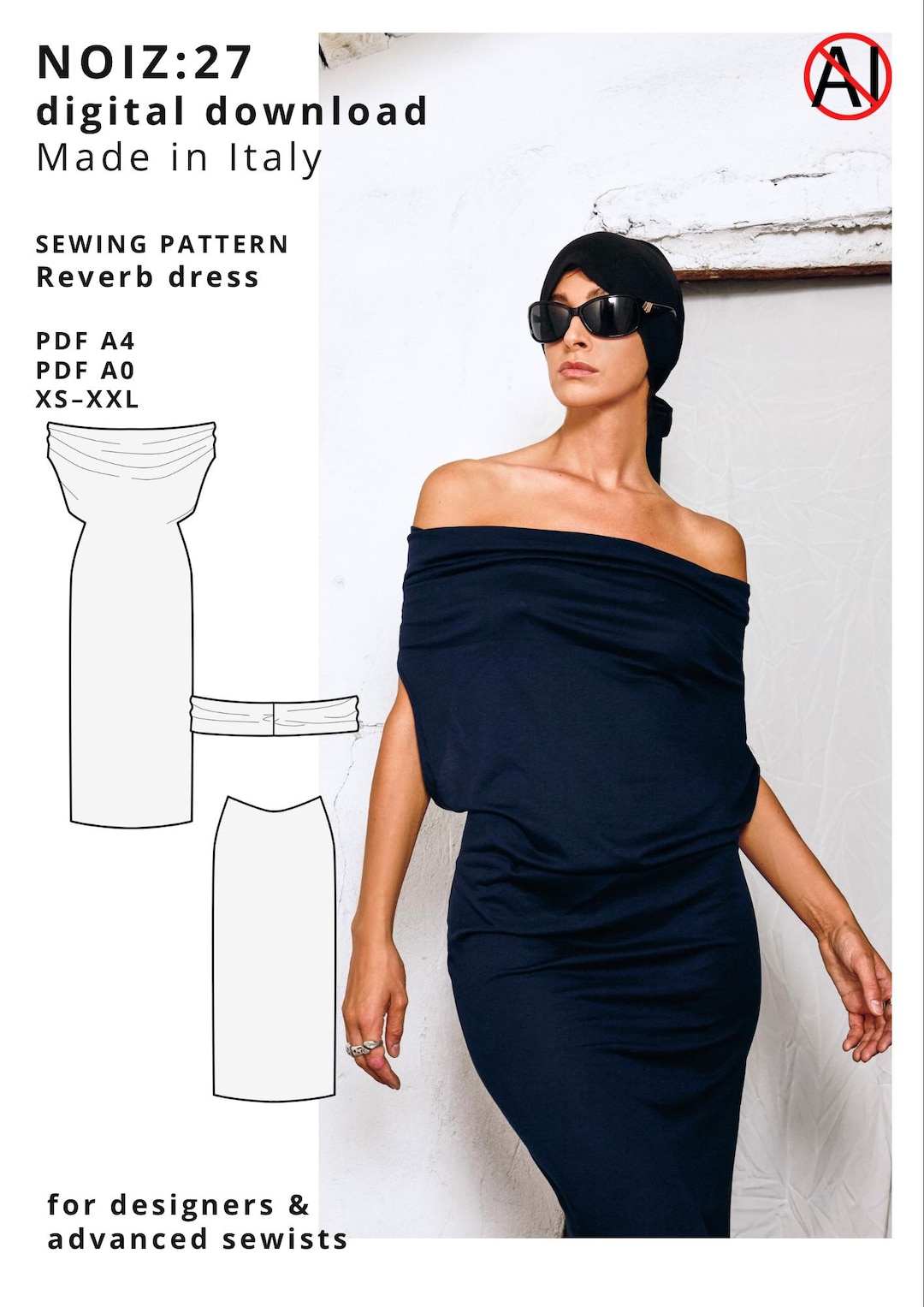 Bodycon Tube Dress Sewing Pattern Pdf| Strapless Knit Dress | Midi ...