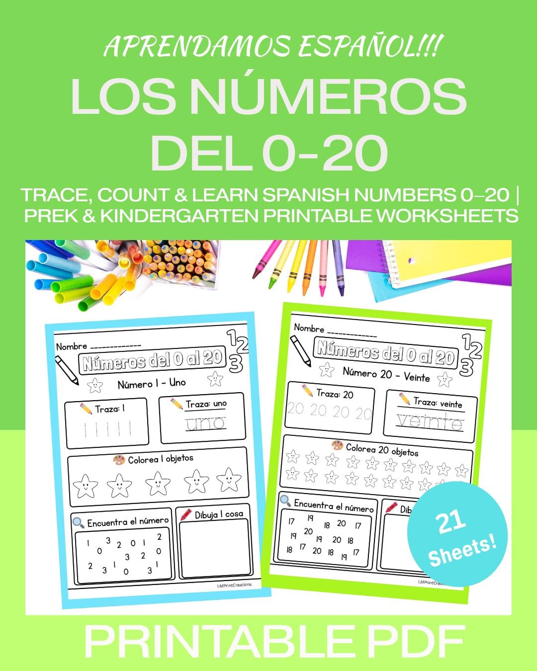 Números Del 0 Al 20 En Español | Spanish Number Worksheets | Tracing ...