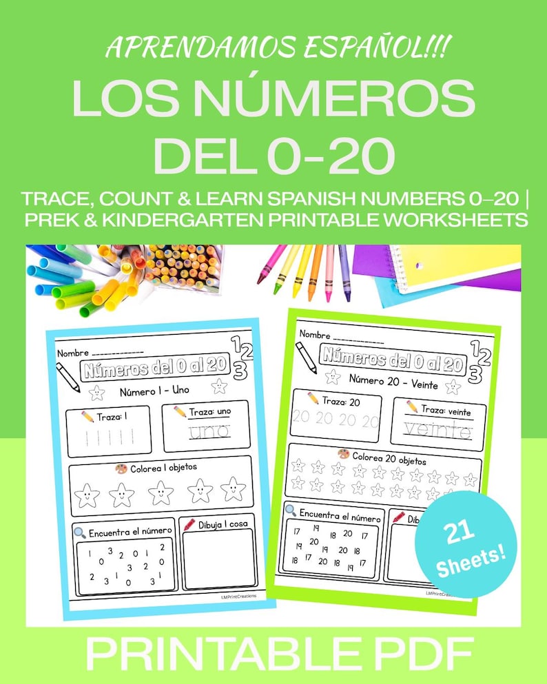 Números Del 0 Al 20 En Español | Spanish Number Worksheets | Tracing ...