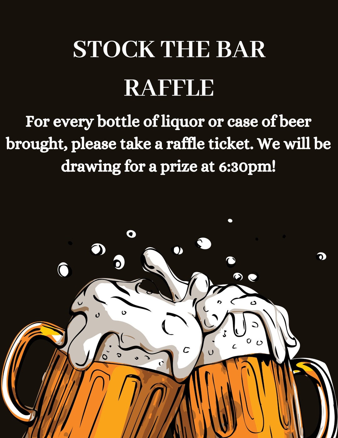 Stock the Bar Raffle Sign - Etsy