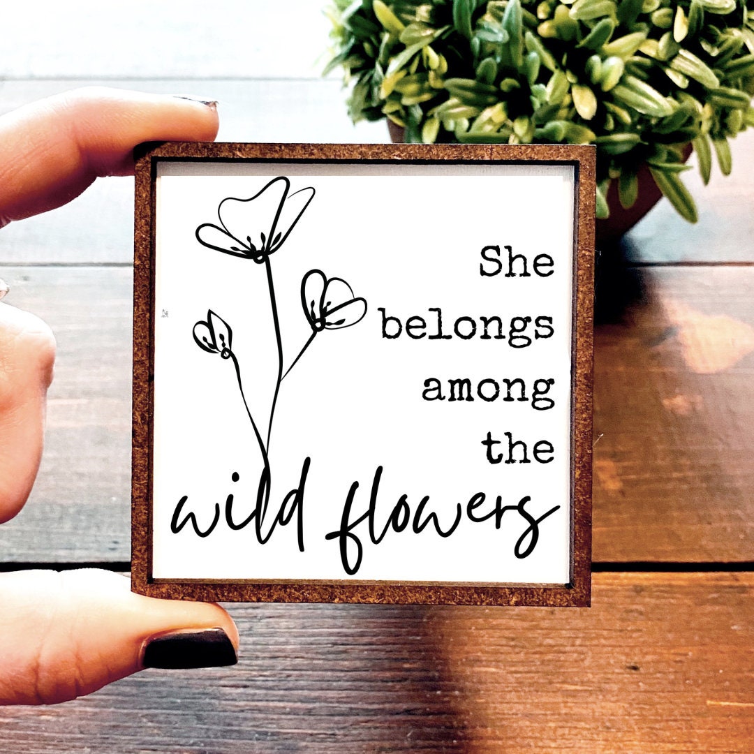 Mini Wood Sign | Framed Miniature Quote | Farmhouse Style | Magnet ...