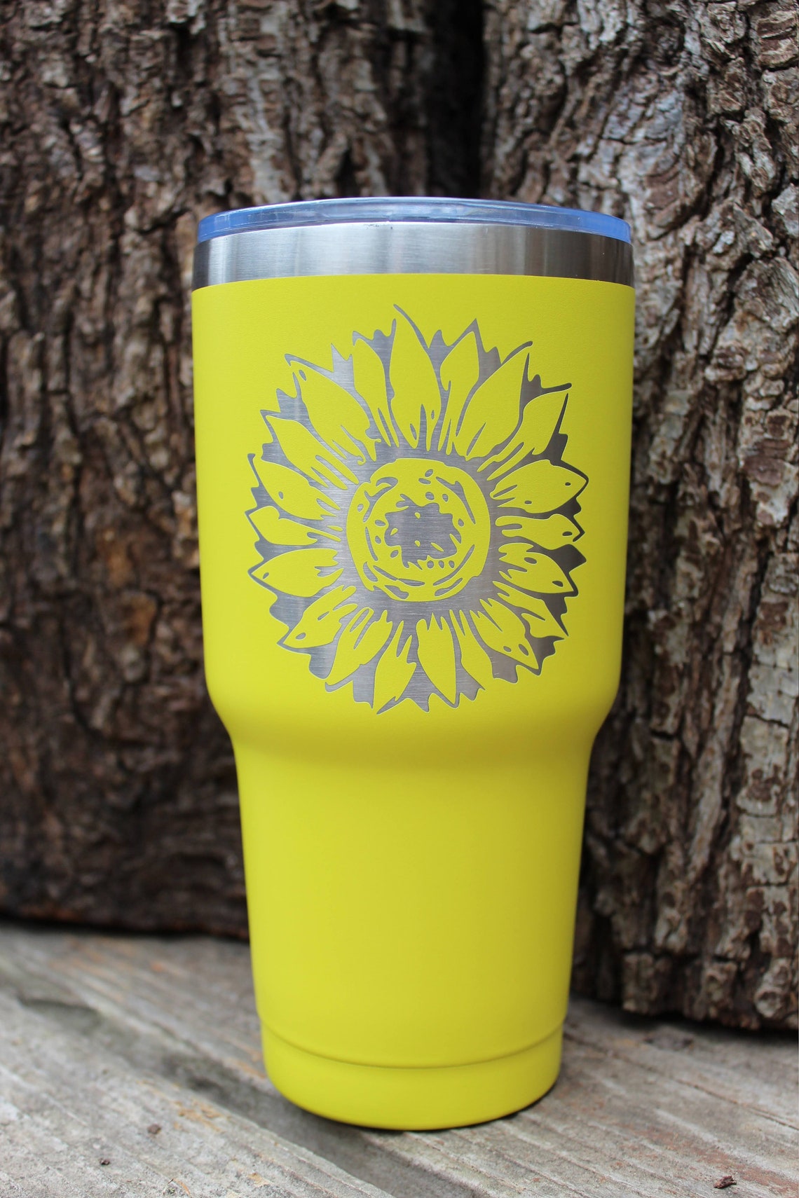 Personalized Engraved Tumbler Sunflower Caamp - Etsy