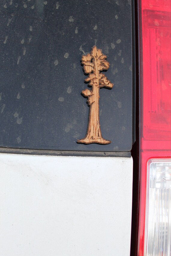 Custom Laser Engraved Wood Sequoia Tree Sticker | Etsy