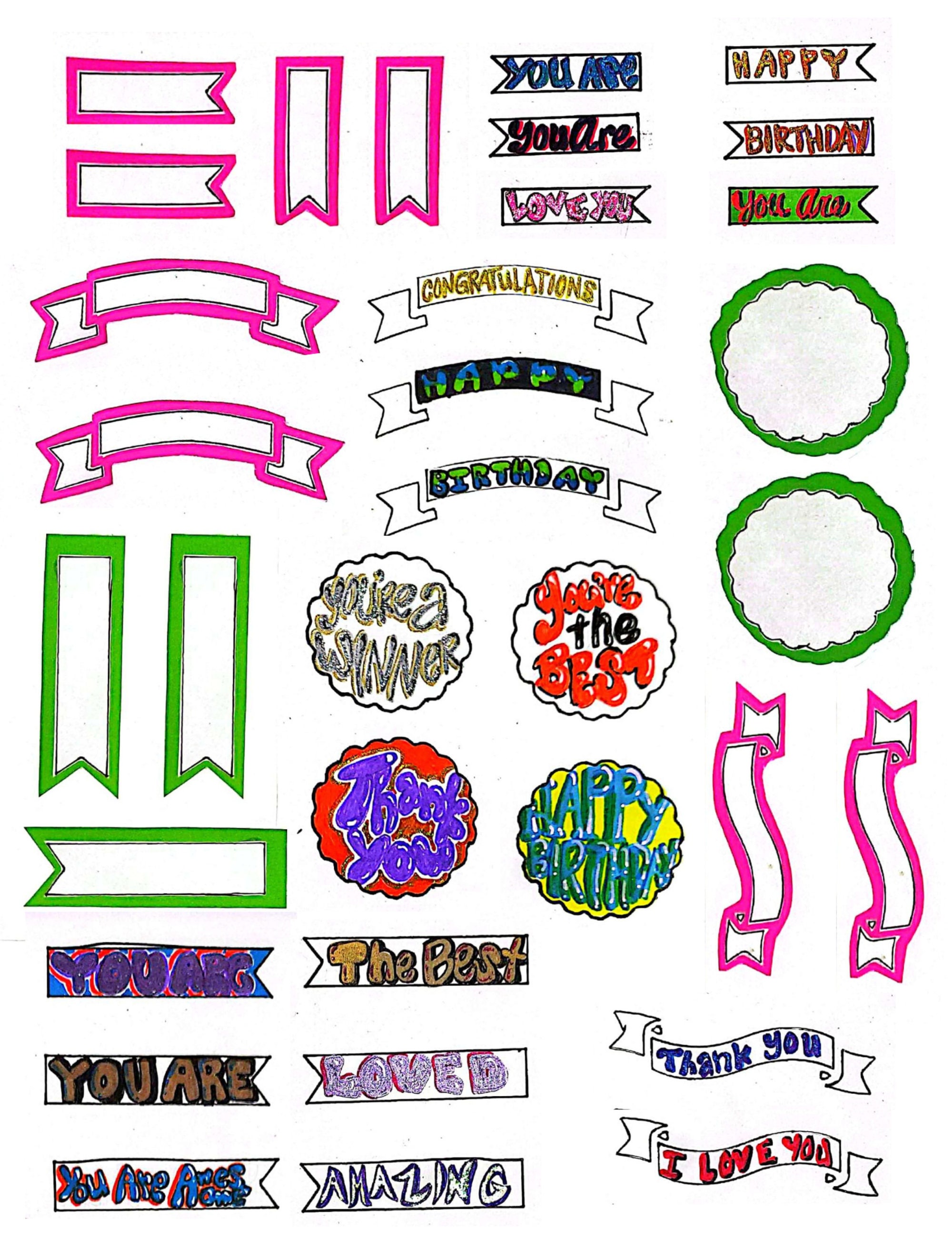 Printable DIY Greeting Card Parts - Etsy