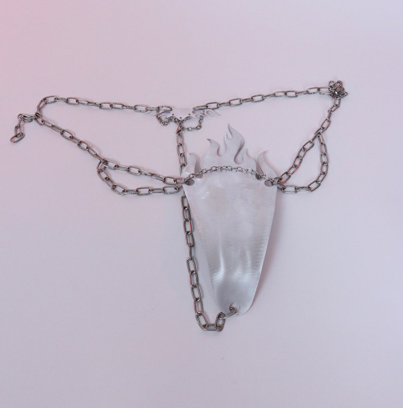 Metal Flame Bikini With Chains - Etsy