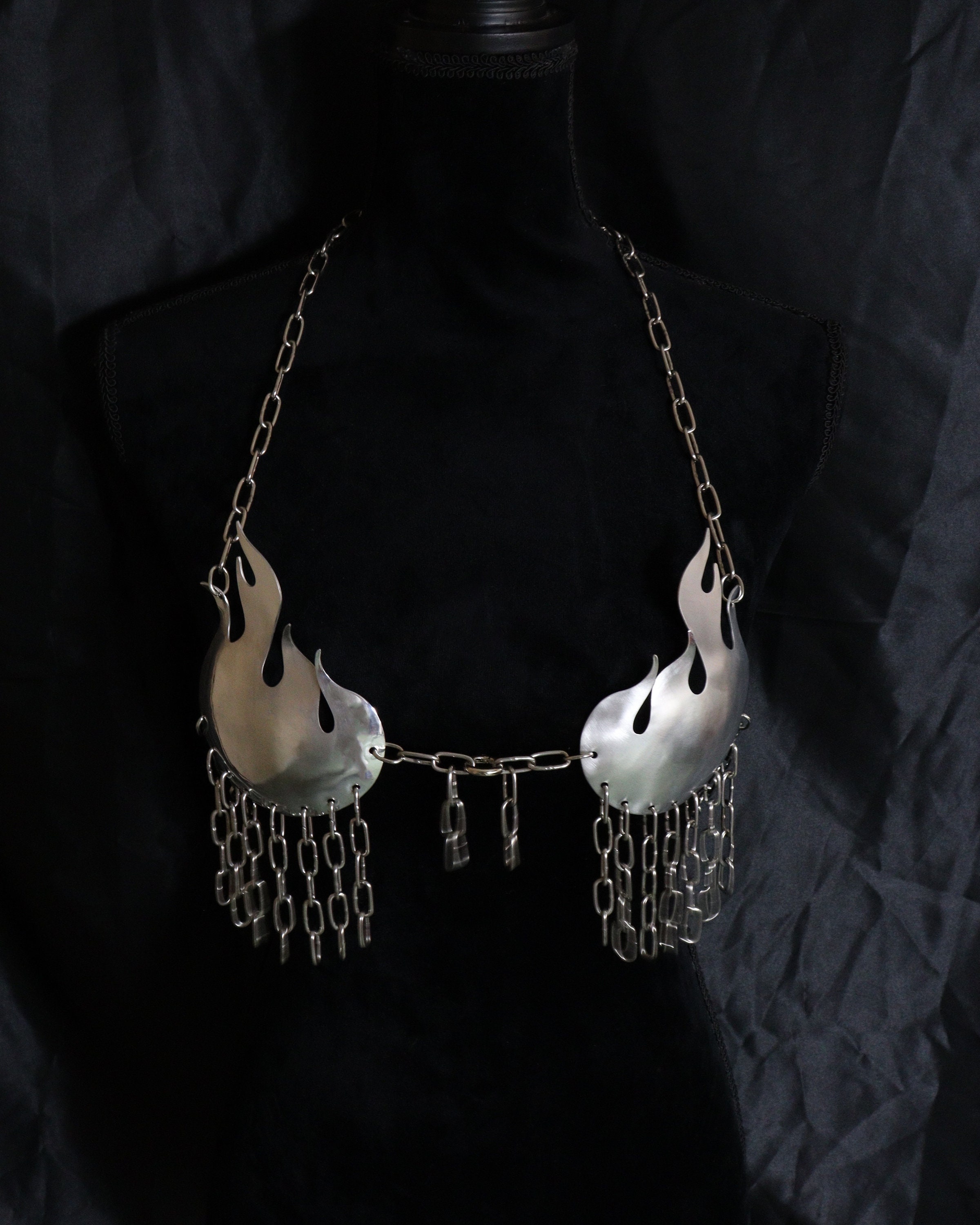 Metal Flame Bikini With Chains - Etsy