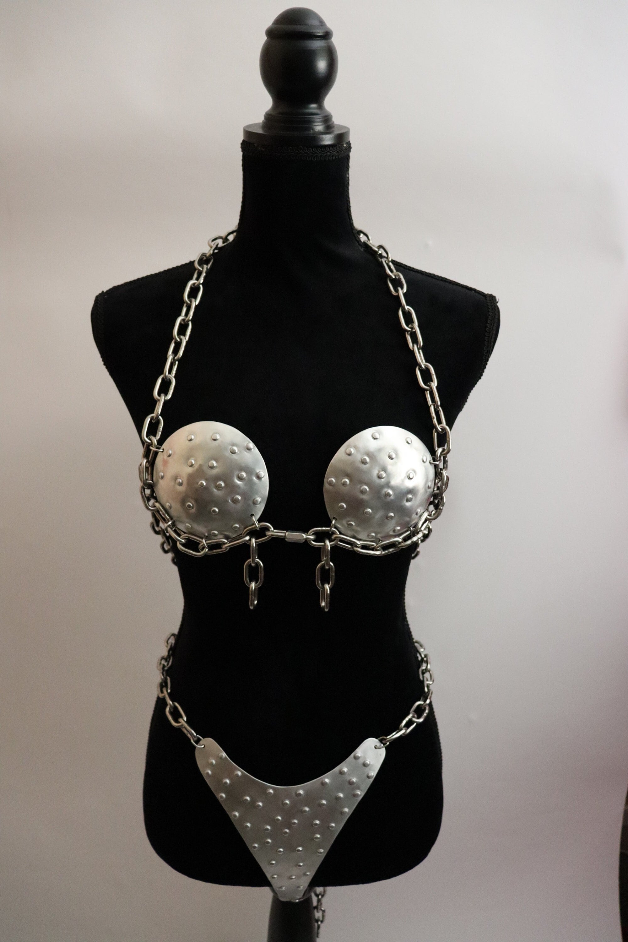 Metal Rivet Bra Set With Chains - Etsy