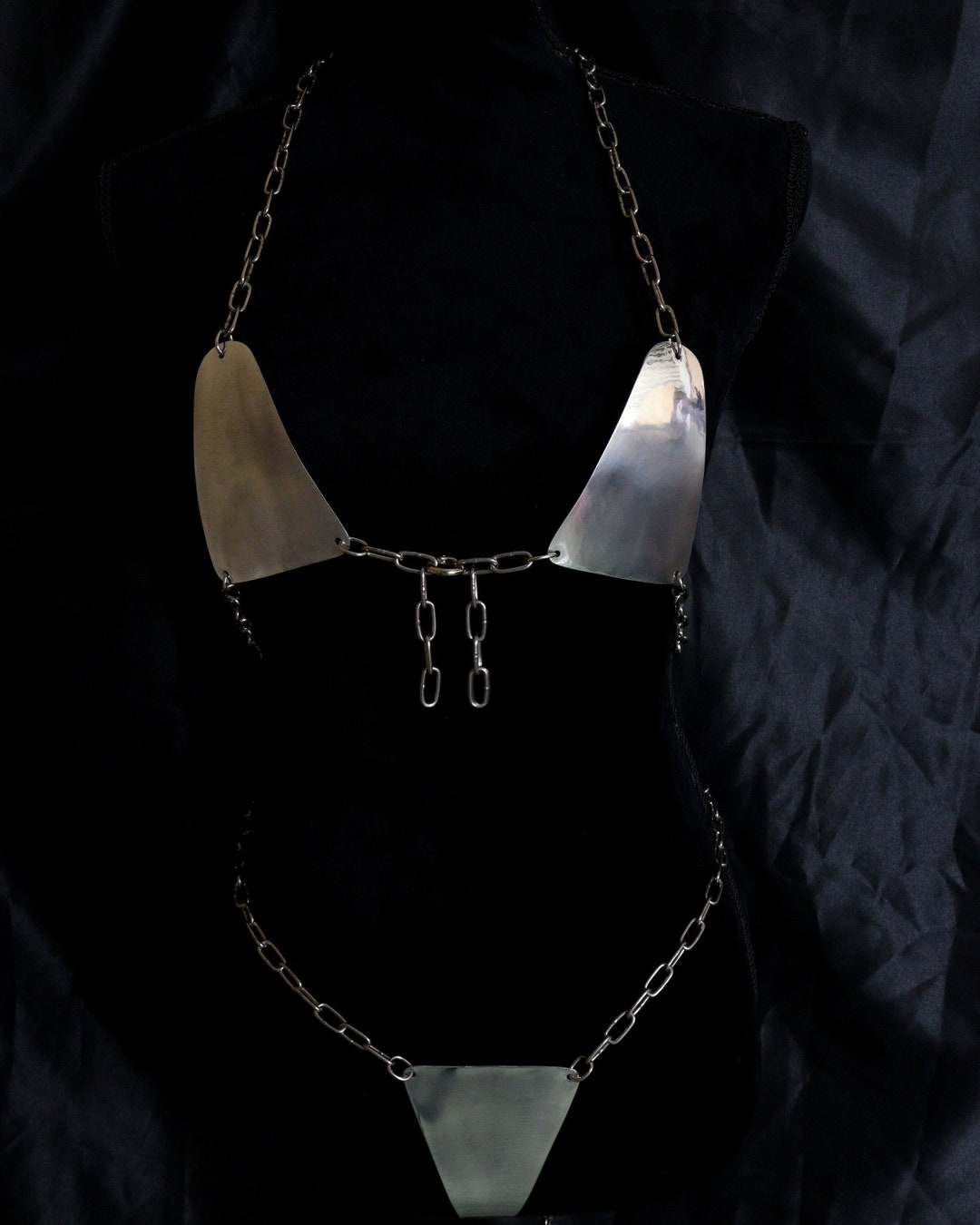 Micro Metal Bikini Set With Chains - Etsy Canada