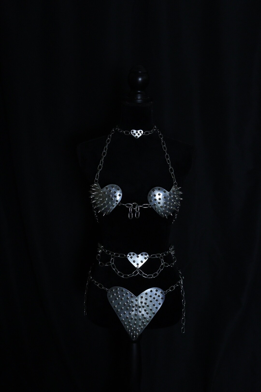 Metal Spiked Heart Bikini - Etsy
