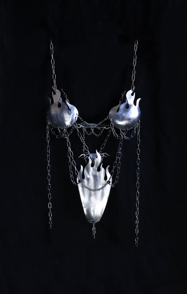 Metal Flame Bikini With Chains - Etsy