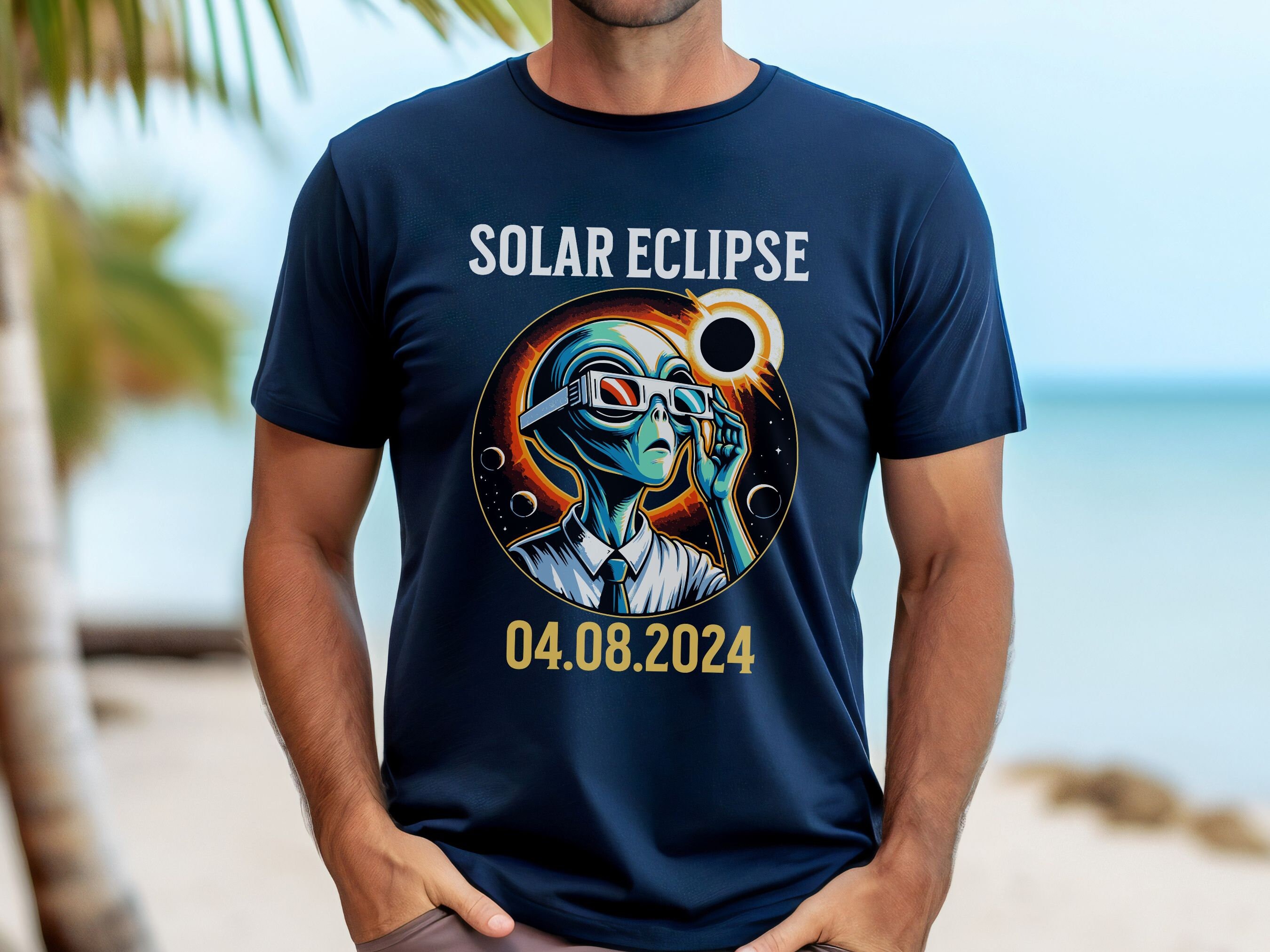 Total Solar Eclipse 2024 Alien Shirt, Astrology Eclipse Watching Party ...