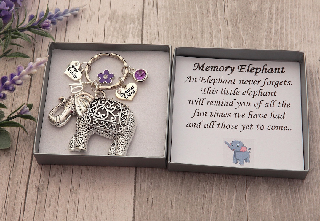 70th Birthday Keyring - Elephant Happy Birthday Gift - Etsy UK