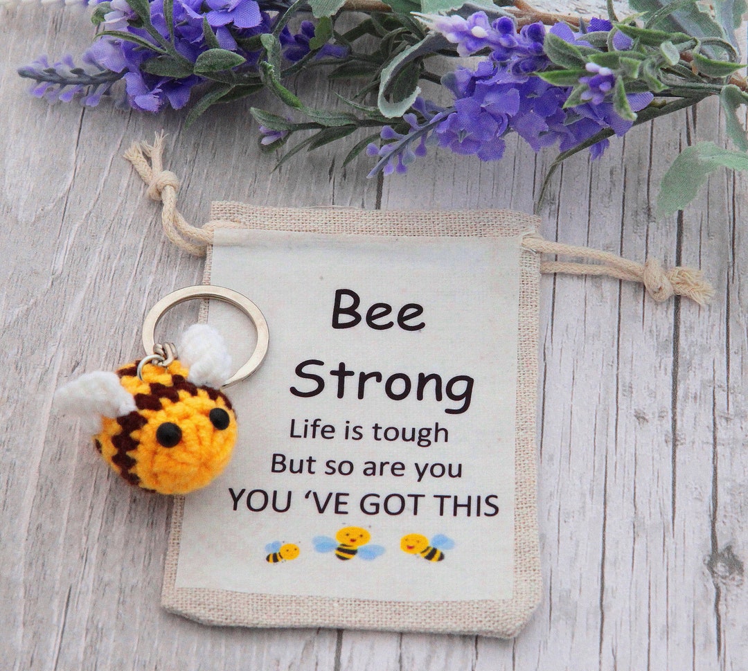 Bee Strong Gift -gift Thinking of You Gift You Are Strong Keyring ...
