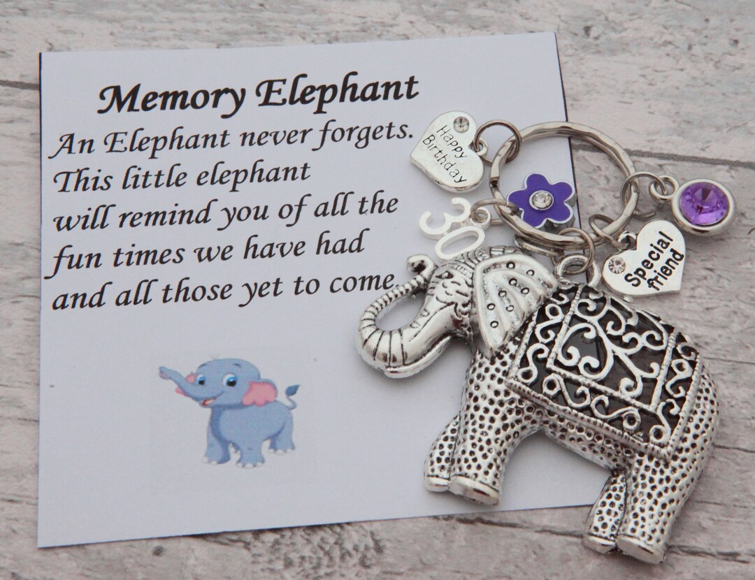 70th Birthday Keyring Elephant Happy Birthday Gift - Etsy UK