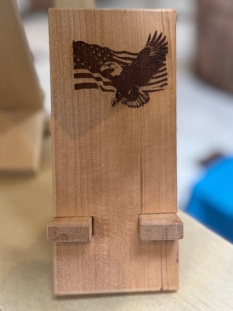 Handcrafted Hardwood Phone Stand - America Freedom - Etsy