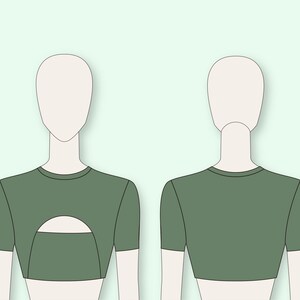 Crop Top Cut Out Sewing Pattern PDF Sizes: Xxs Xxl Halter Crop Top ...