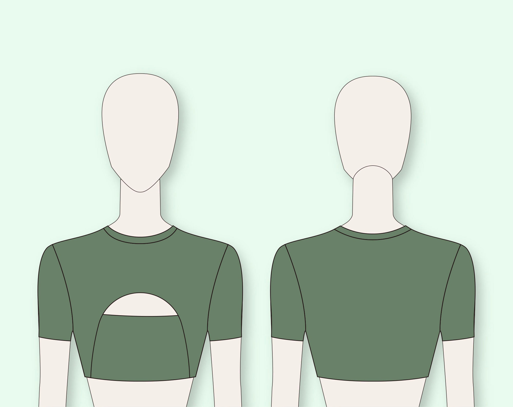 Crop Top Cut Out Sewing Pattern PDF Sizes: Xxs Xxl - Etsy