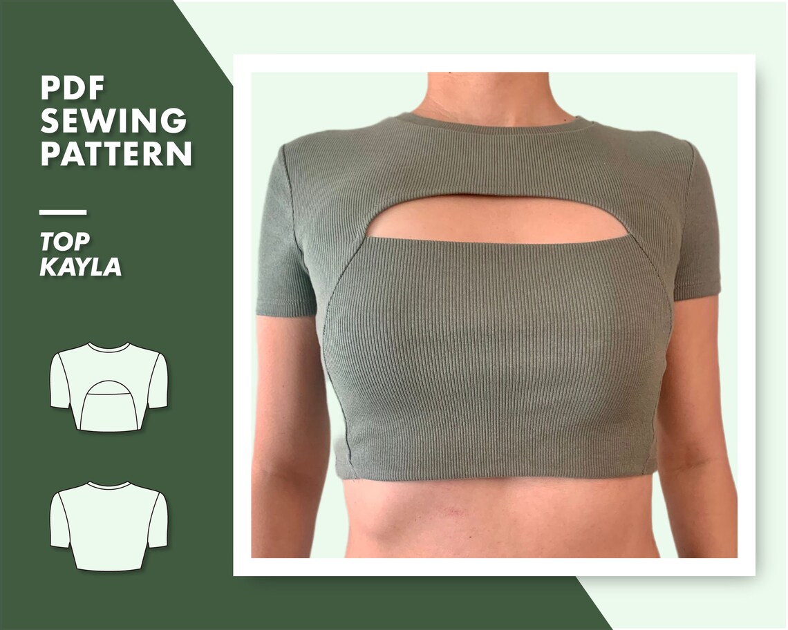 Crop Top Cut Out Sewing Pattern PDF Sizes: Xxs Xxl - Etsy
