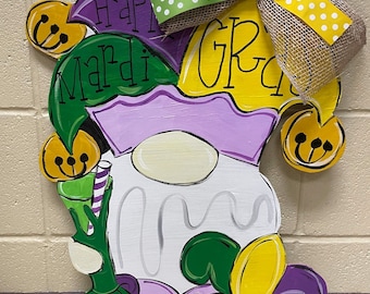 TEMPLATE: Mardi Gras Door Hanger Template Mardi Gras Gnome - Etsy