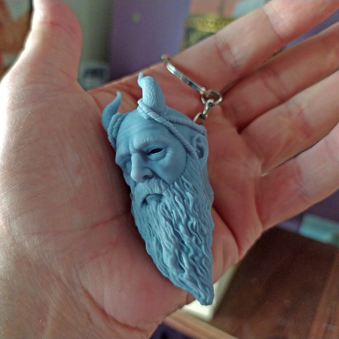 God of War Mimir Keychain 3D Printed Mimir Keyring / SLA 7K - Etsy