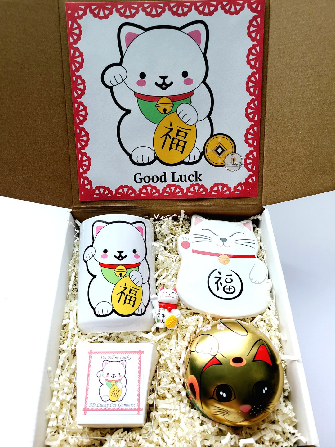 Good Luck Lucky Cat Themed Gift Box - Etsy