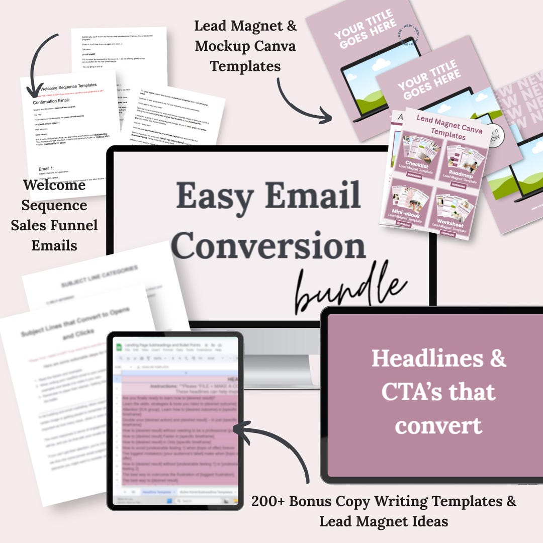 Email Newsletter Templates | Conversion Bundle, Welcome Sequence (canva ...