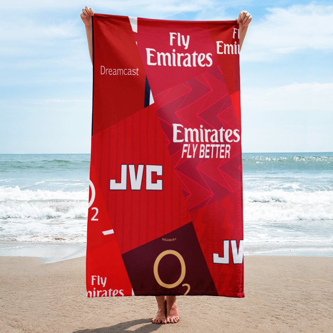 Arsenal Football Beach Towel Retro Kit Inspired Design - Etsy