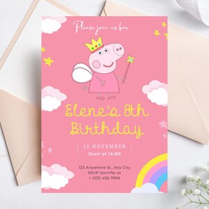 Peppa Pig Birthday Invitation, Editable Peppa Pig Invitation, Kids ...