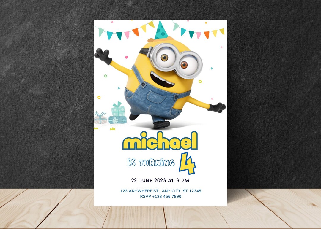 Minions Birthday Invitation, Minions Invitation Template, Minions ...