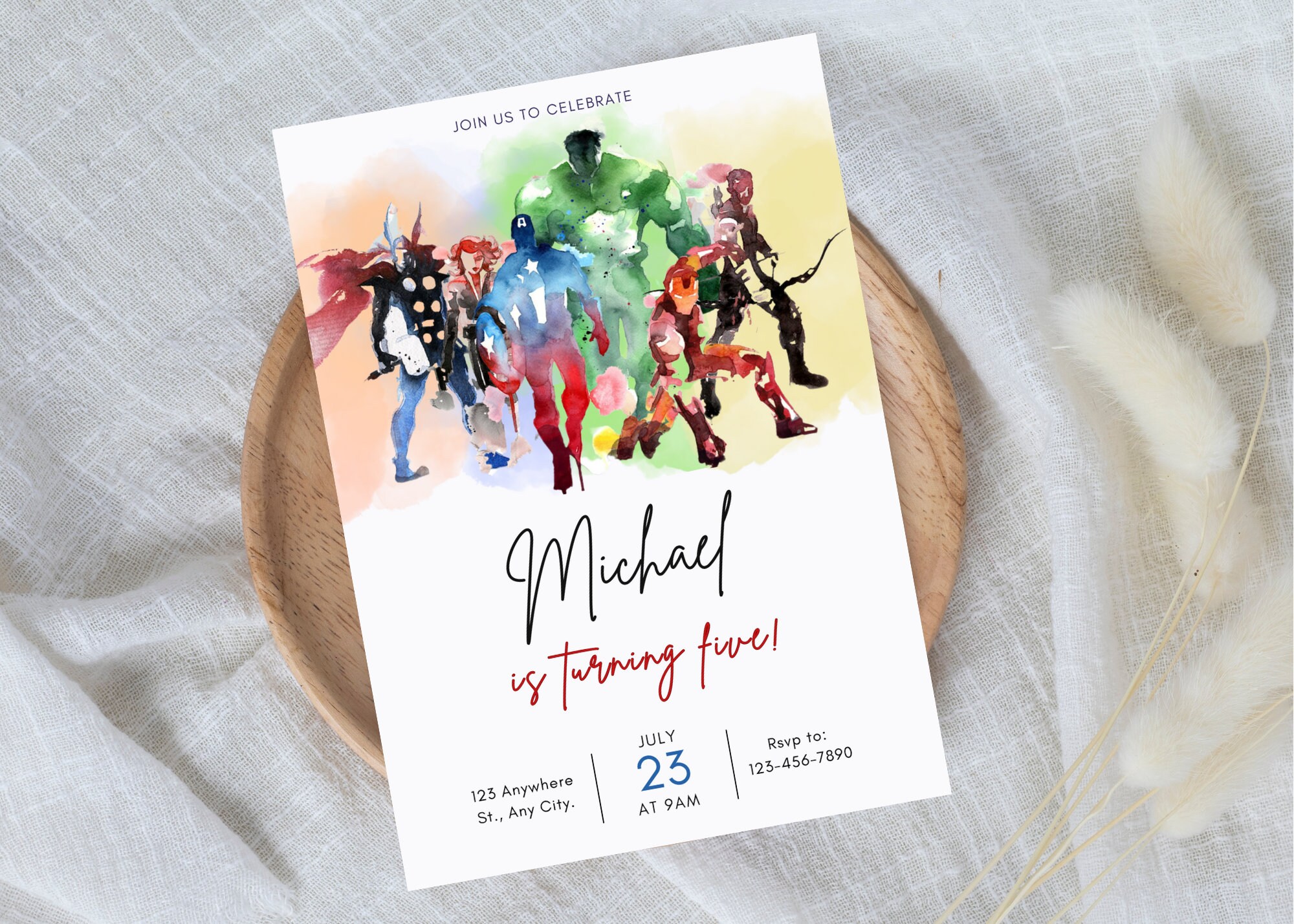 Superhero Birthday Invitation Super Hero Invitation Avenger - Etsy