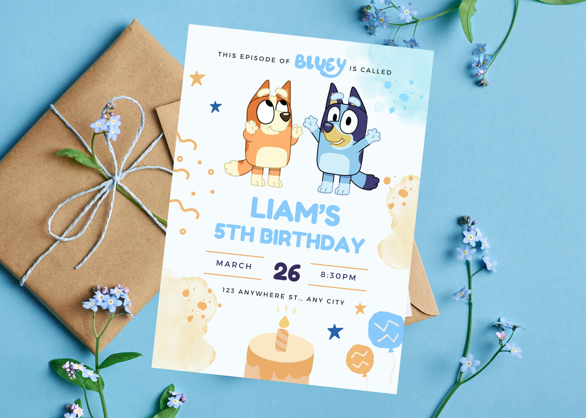 Invitación de cumpleaños de Bluey invitación de cumpleaños de - Etsy España