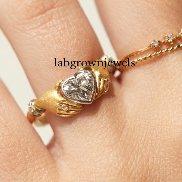 Hand Shaped Ring - Etsy