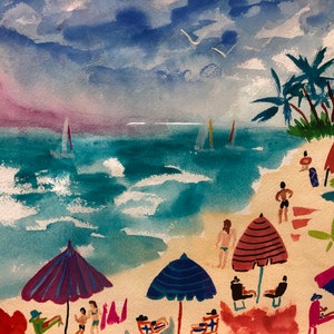 Tropical Ocean Decor, Coastal Ocean Gifts, Tropical Watercolor Decor ...