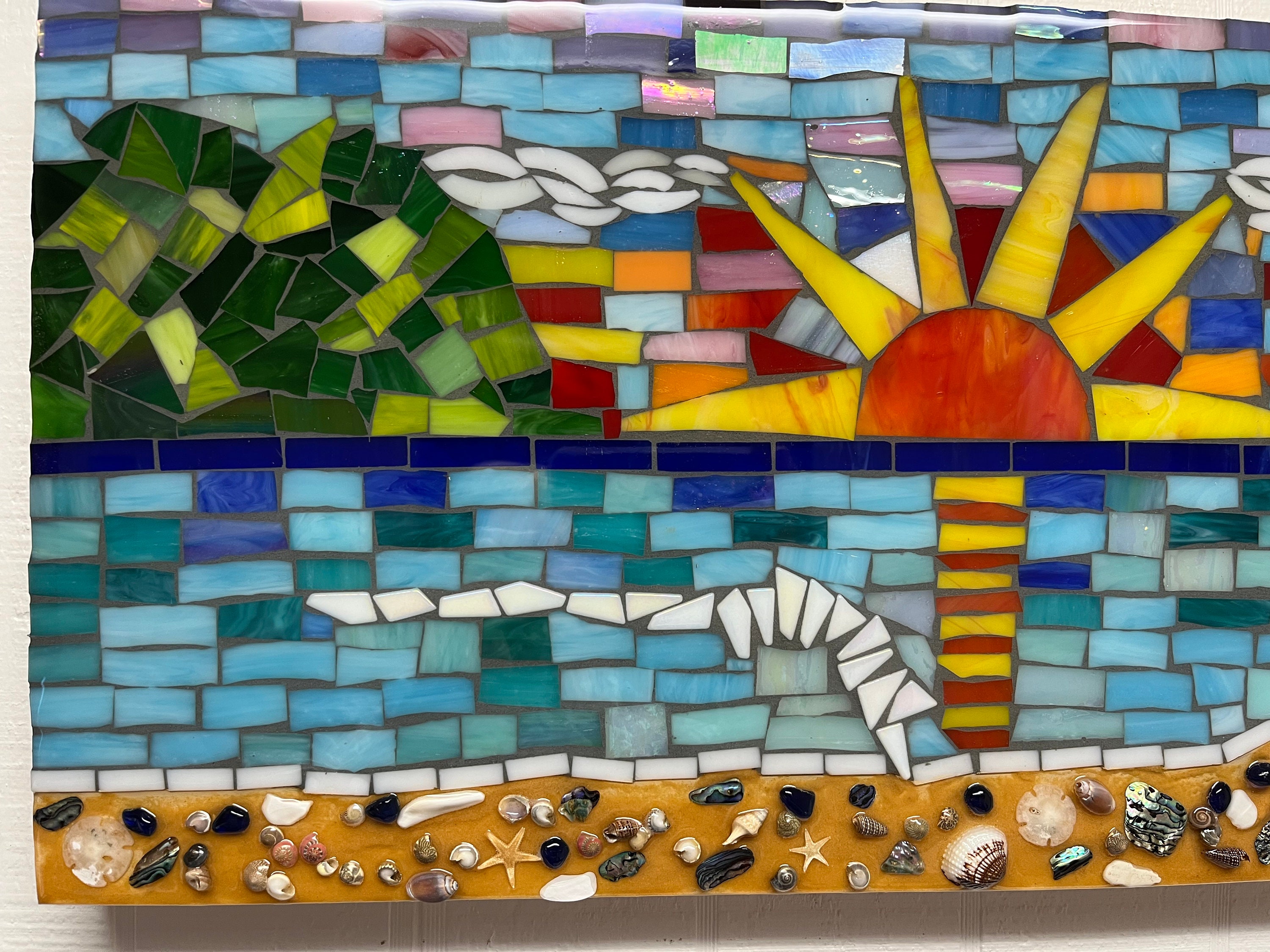 Ocean Mosaic Art, Tropical Mosaic Decor, Beach Mosaic Art, Stained ...