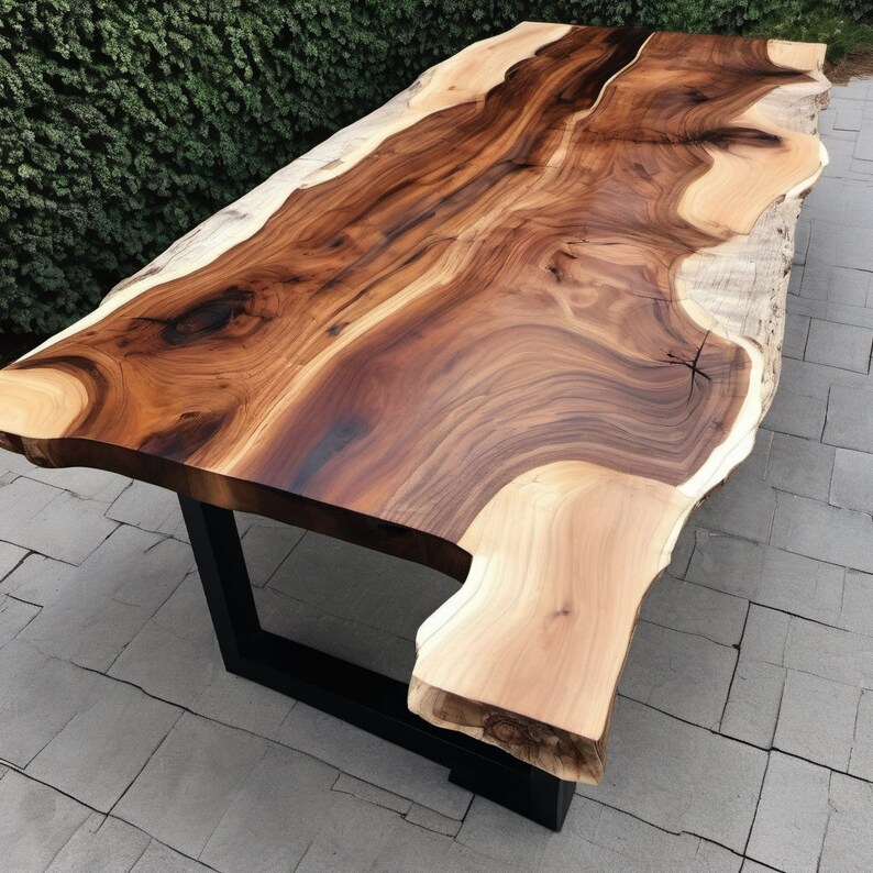 Wooden Live Edge Dining Table, Solid Wood Dining Table,rustic Table ...