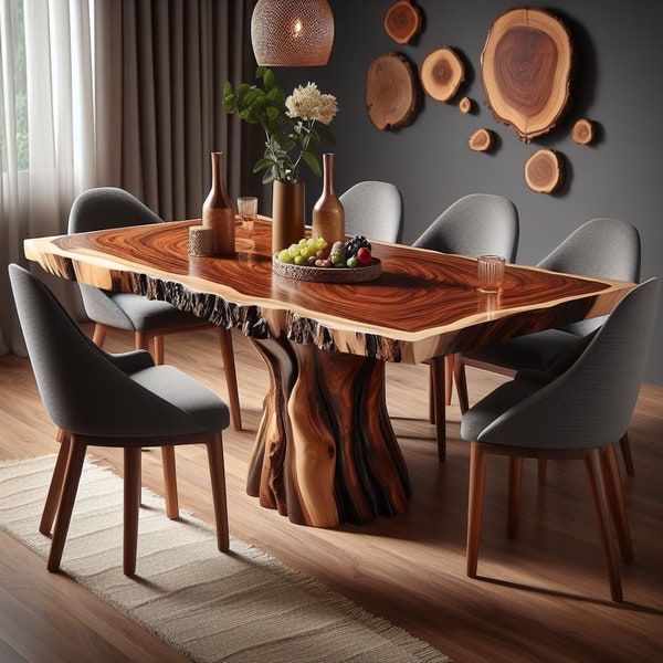 Solid Wood Dining Table - Etsy