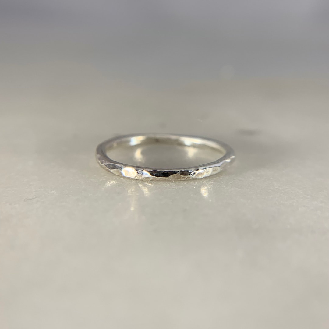 Stackable Band, Silver Stacking Ring, Hammered Ring, Silver Band for ...