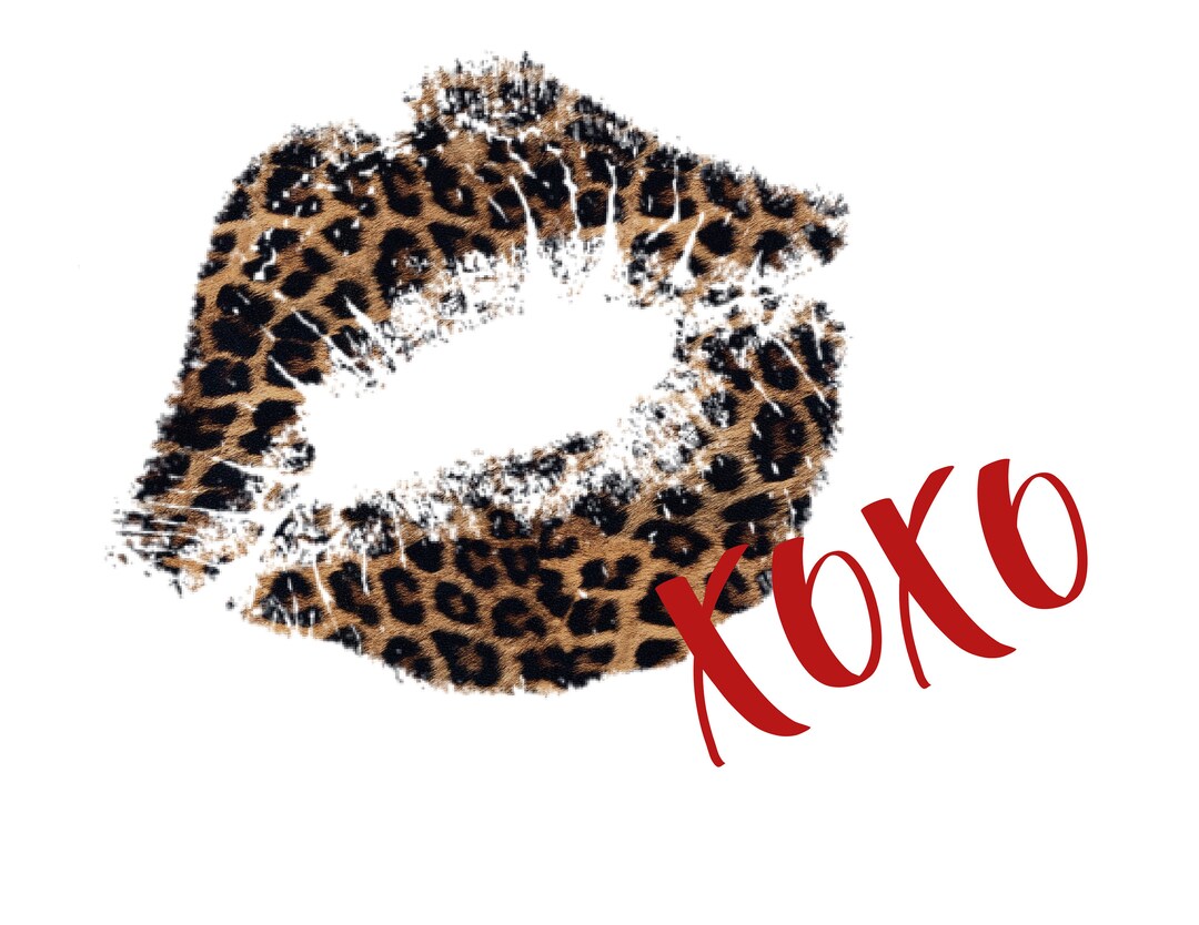 XOXO PNG, Kisses, Lips, Leopard, Glitter, Valentine’s Day - Etsy