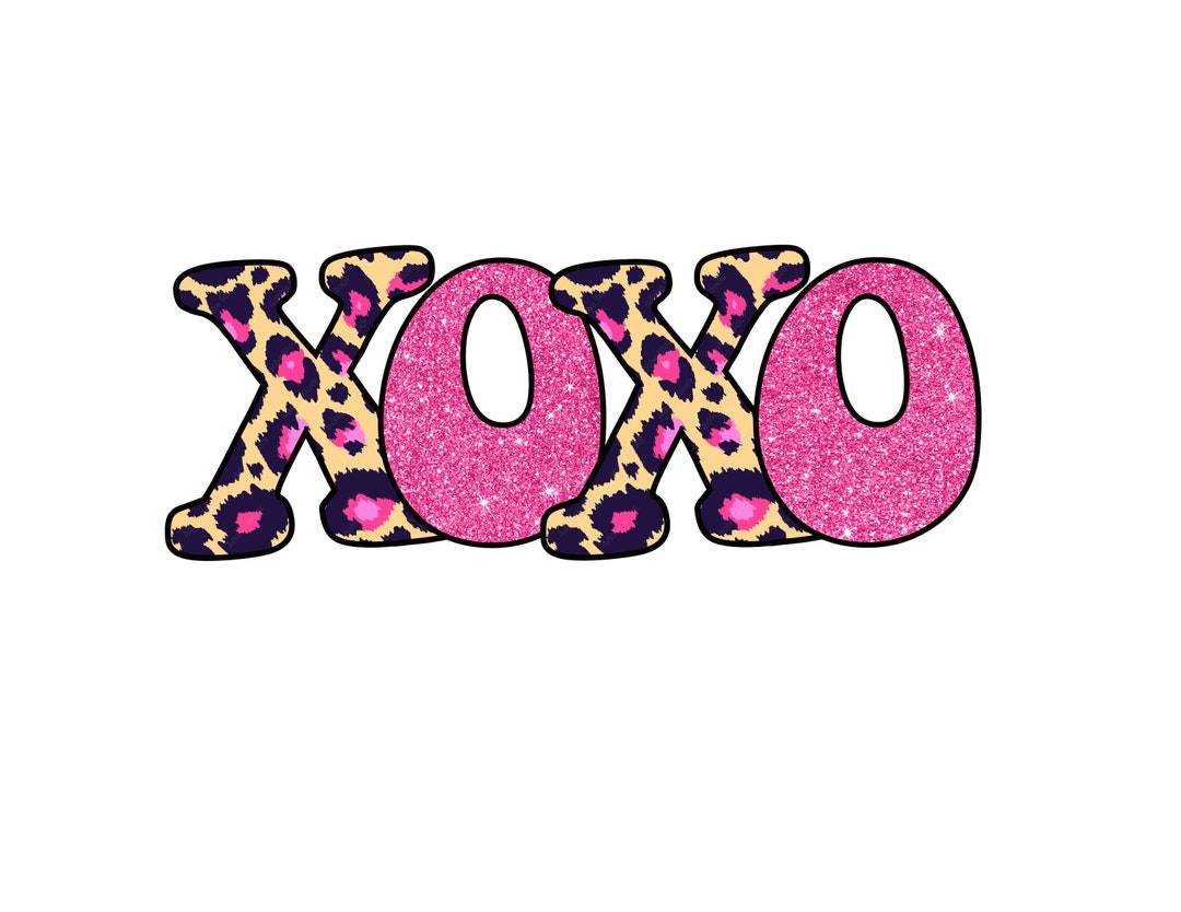 XOXO PNG, Leopard Pink, Valentine’s Day, Glitter - Etsy